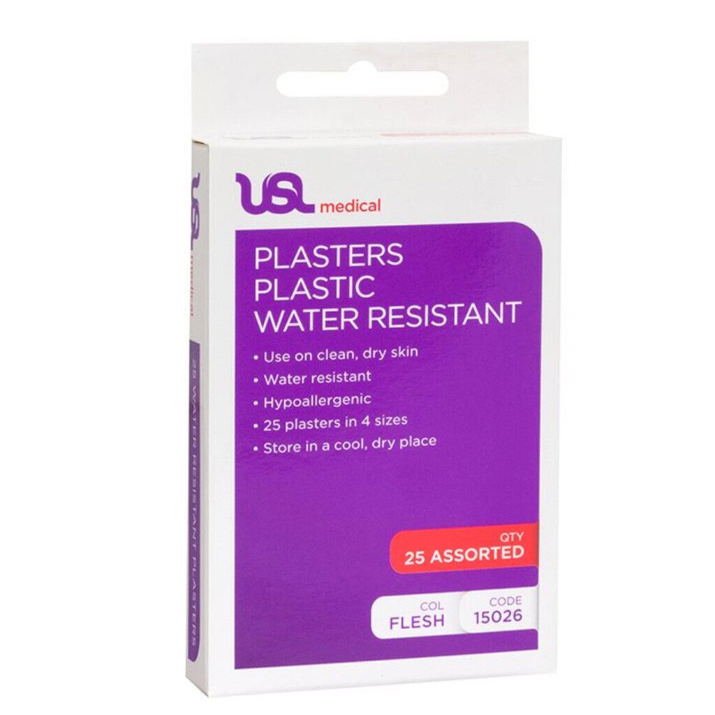 USL Plasters Plastic Water Resistant 25/pkt - Health7