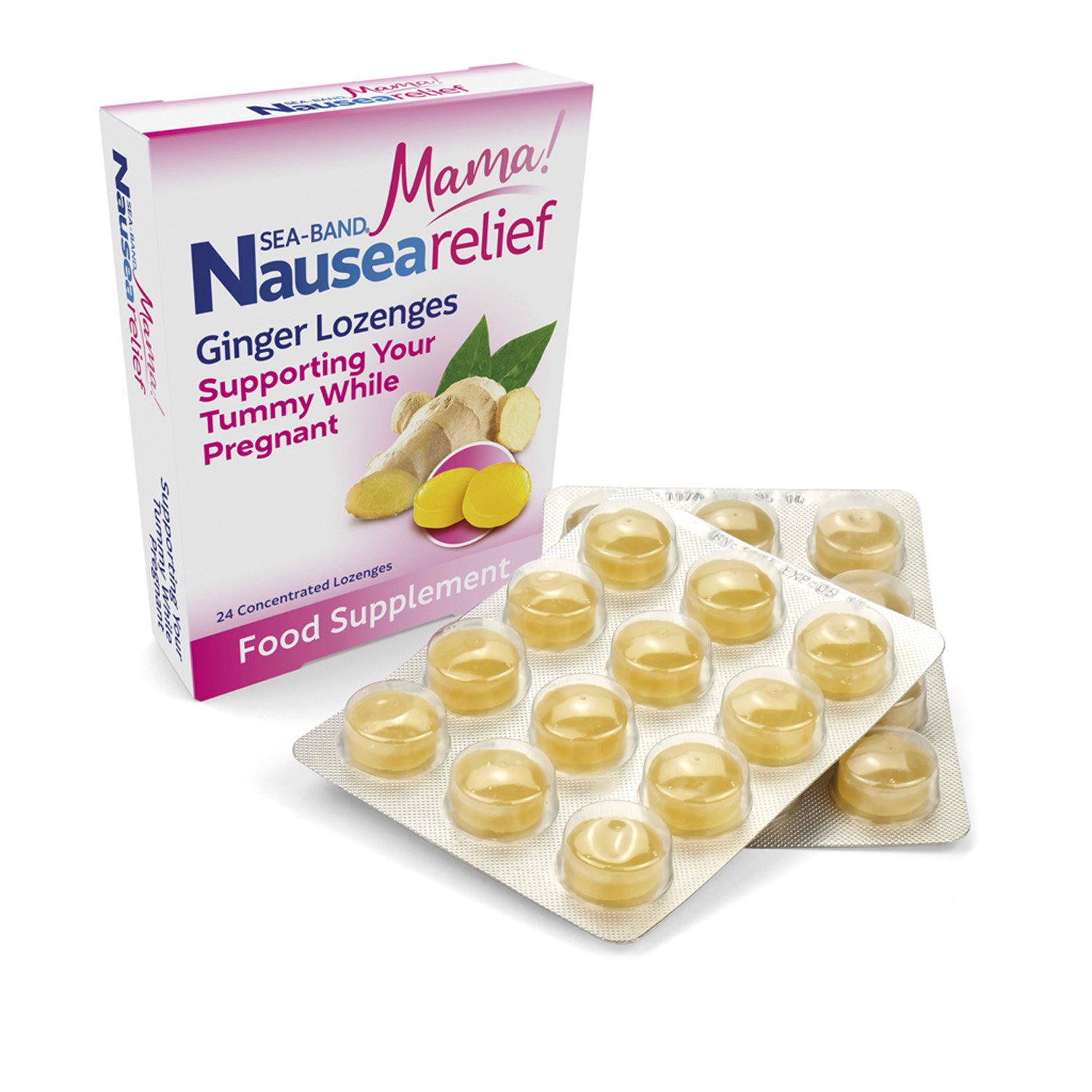 Sea-Band Mama! Anti-Nausea Ginger Lozenge 24's - Health7