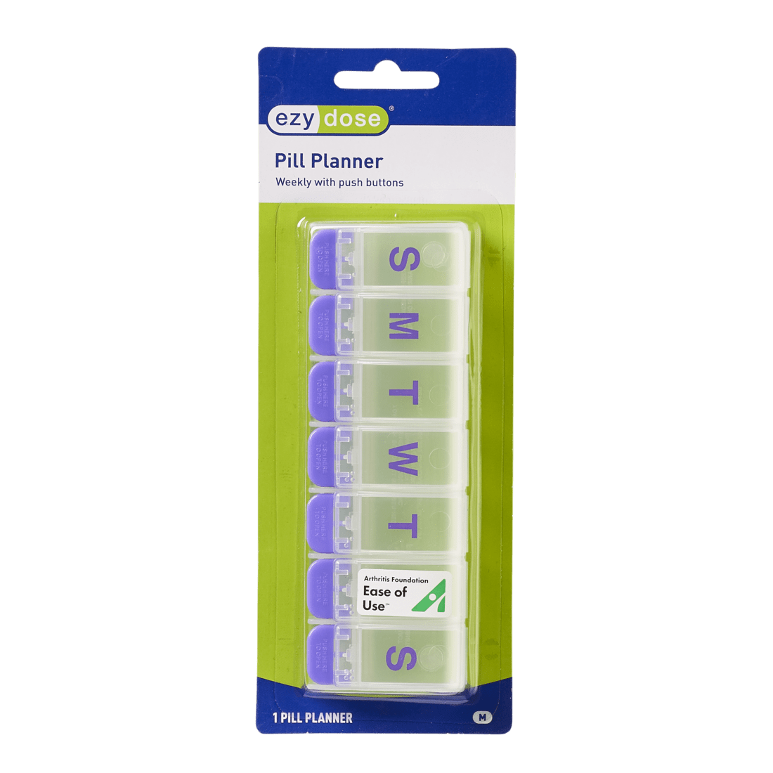 Ezy Dose Push Button Pill Reminder - 7 day med - Health7