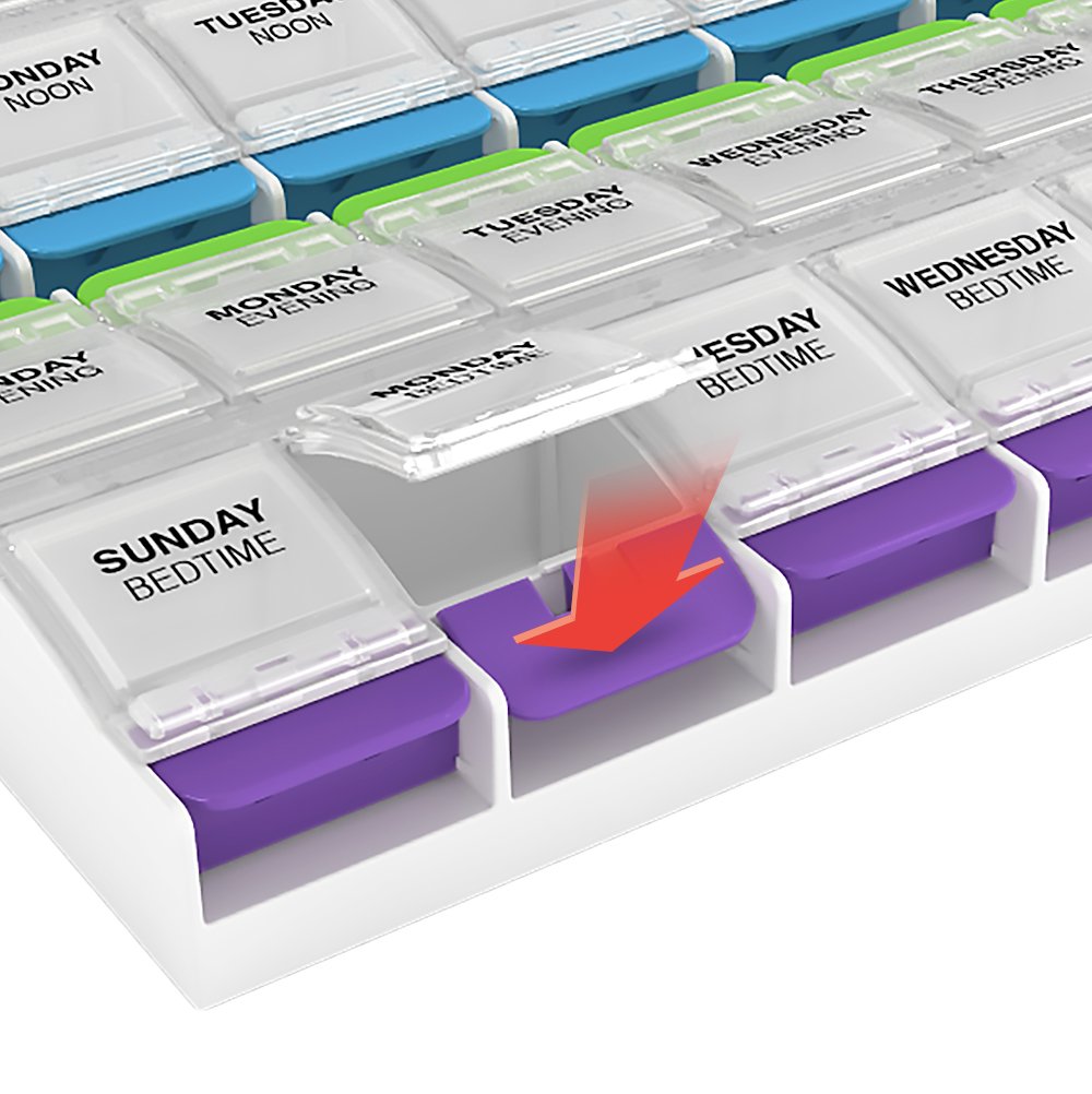 Ezy Dose Push Button Pill Remind 7 day XL Medtime - Health7
