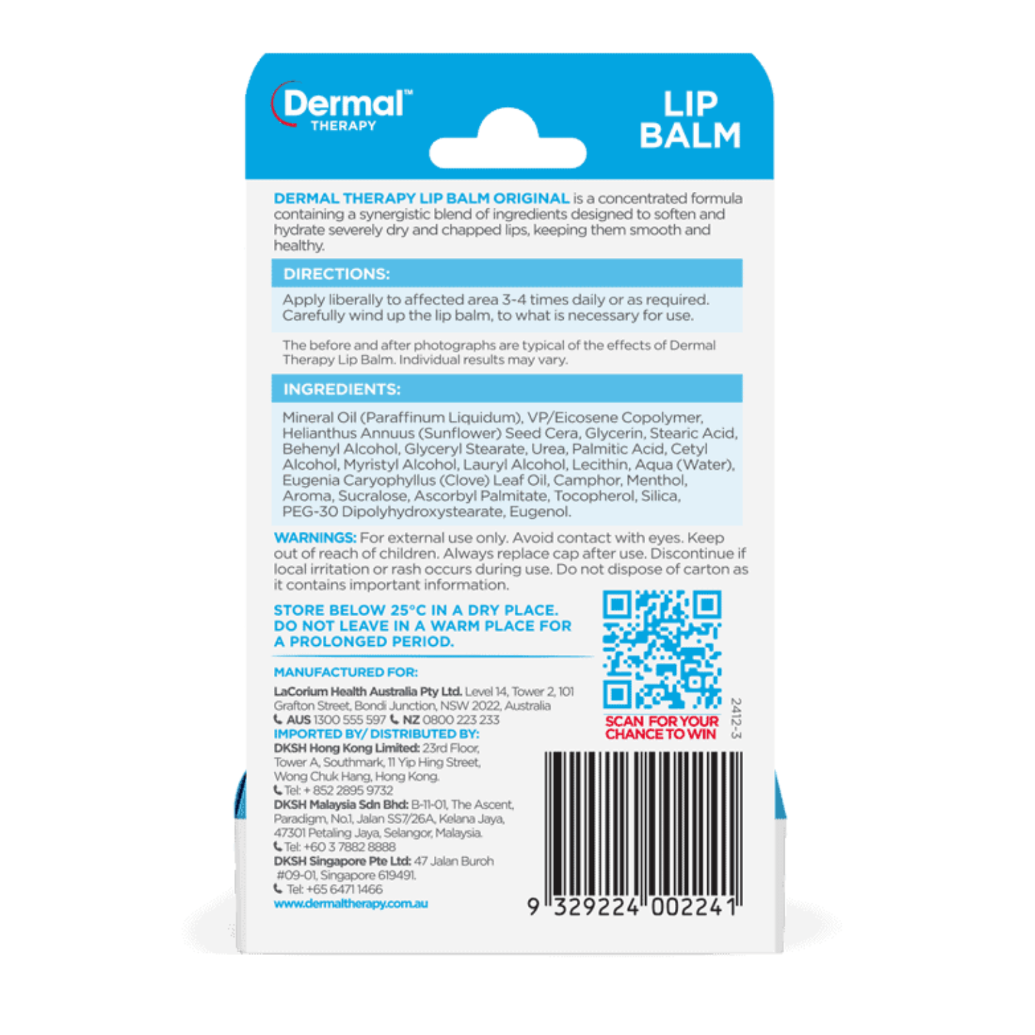 Dermal Therapy Lip Balm Original Stick - Health7